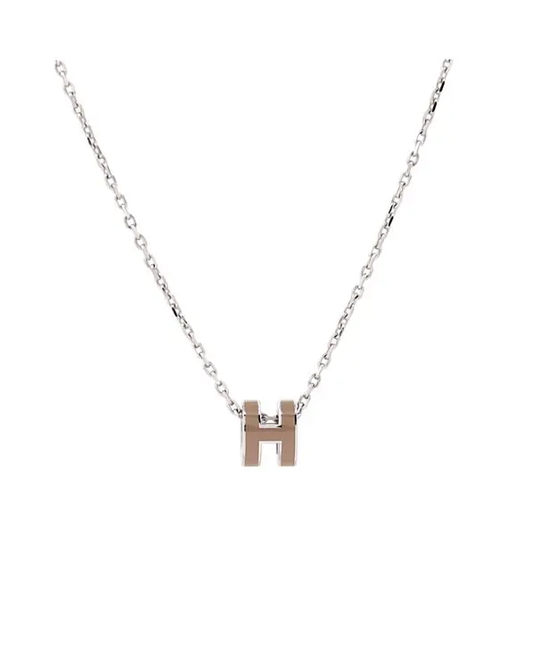 Hermès Mini Pop H Pendant Chain Necklace Metal And Enamel, 16 - Enamel/silver Tone