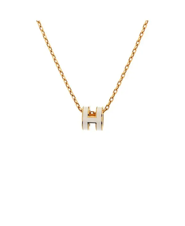 Hermès Mini Pop H Pendant Chain Necklace - Enamel/silver Tone