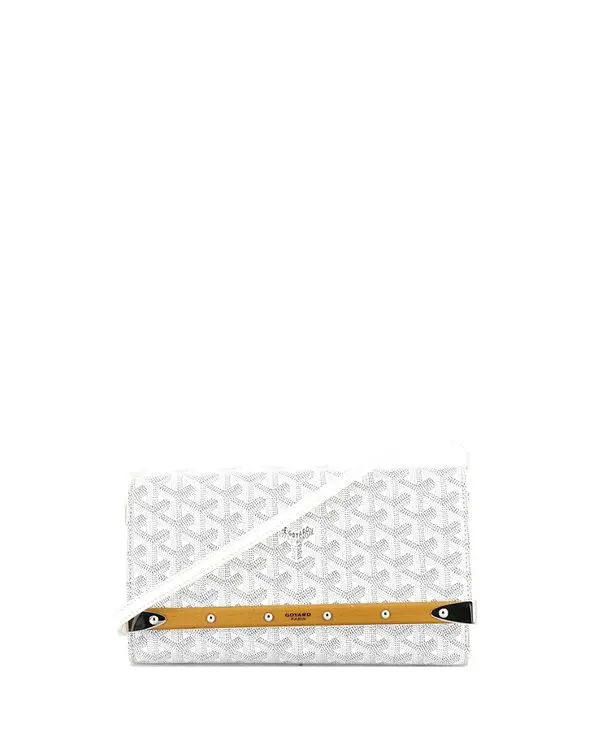 Goyard Pm Monte Carlo Clutch With Strap Coated Canvas - White