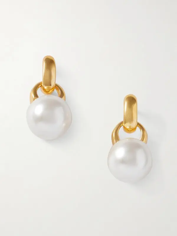 SOPHIE BUHAI Everyday Vermeil Pearl Drop Earrings - Gold
