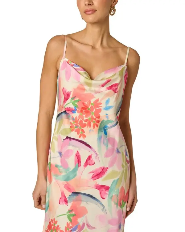 Adrianna Papell Sateen Bias Long Dress