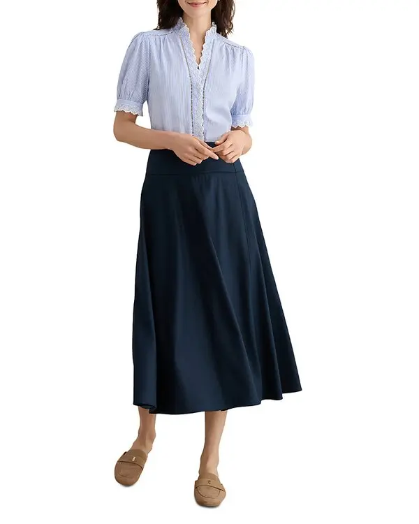HOBBS LONDON Lilliana Midi Skirt - Navy