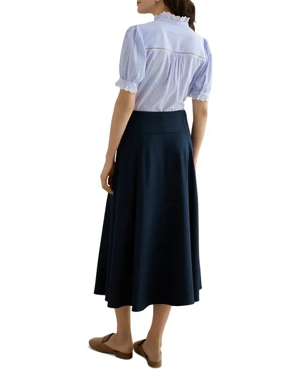 HOBBS LONDON Lilliana Midi Skirt - Navy