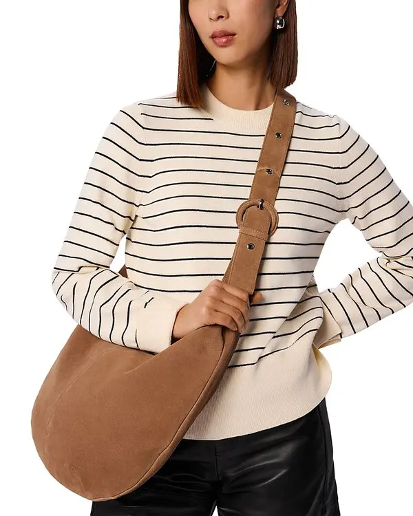 Whistles Classic Stripe Cotton Blend Sweater - Ivory/multi