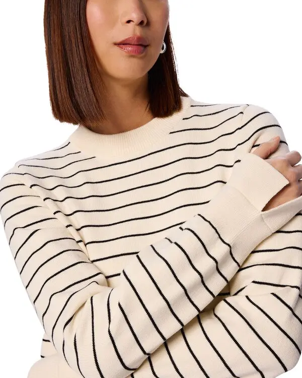 Whistles Classic Stripe Cotton Blend Sweater - Ivory/multi