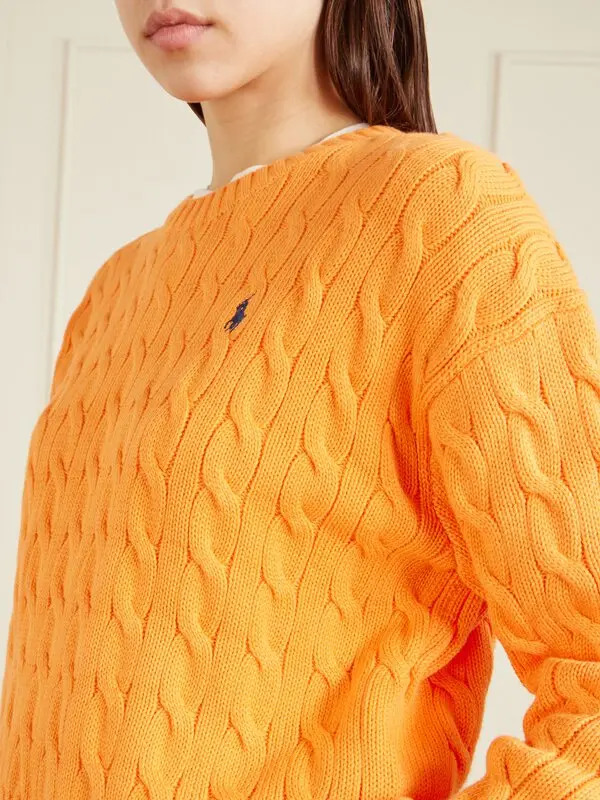 Polo Ralph Lauren Cotton Cable-knit Sweater - Orange