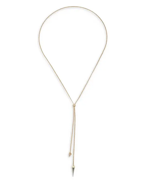 ALLSAINTS Hazel Crystal Spike Lariat Necklace - Gold