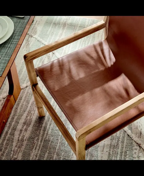 MODWAY Sonora Leather Dining Chair - Chestnut Tan
