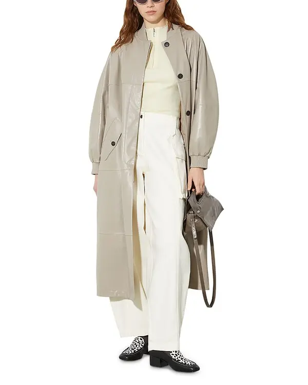 Max & Co. Glossy Leather Duster Coat
