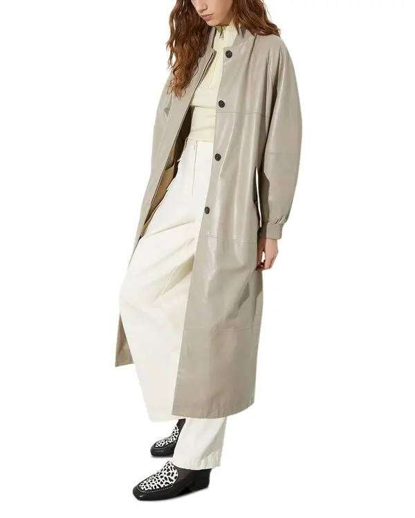 Max & Co. Glossy Leather Duster Coat