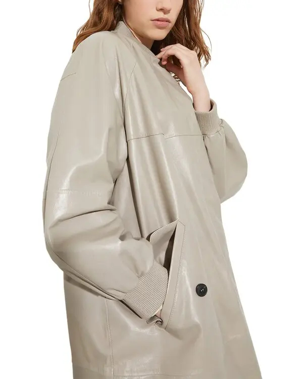 Max & Co. Glossy Leather Duster Coat