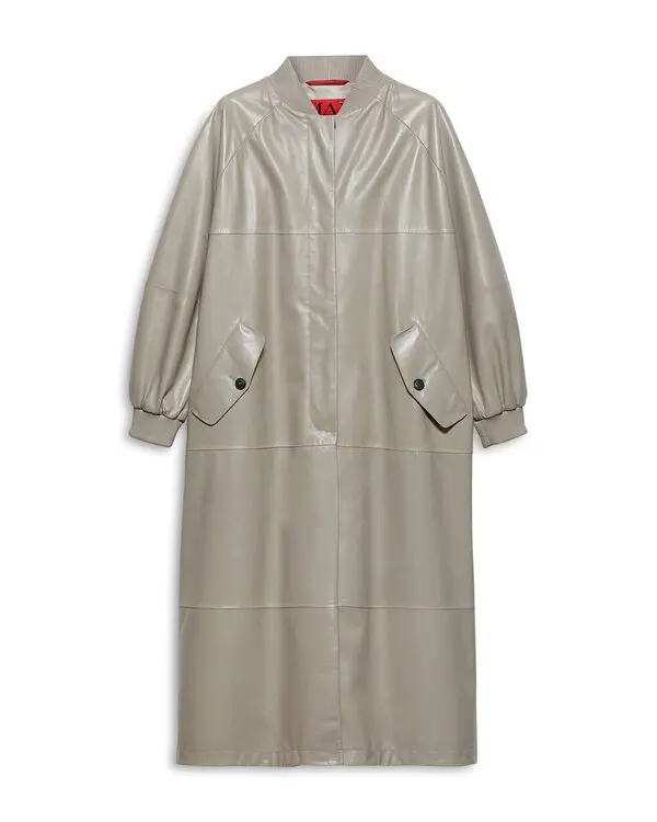 Max & Co. Glossy Leather Duster Coat