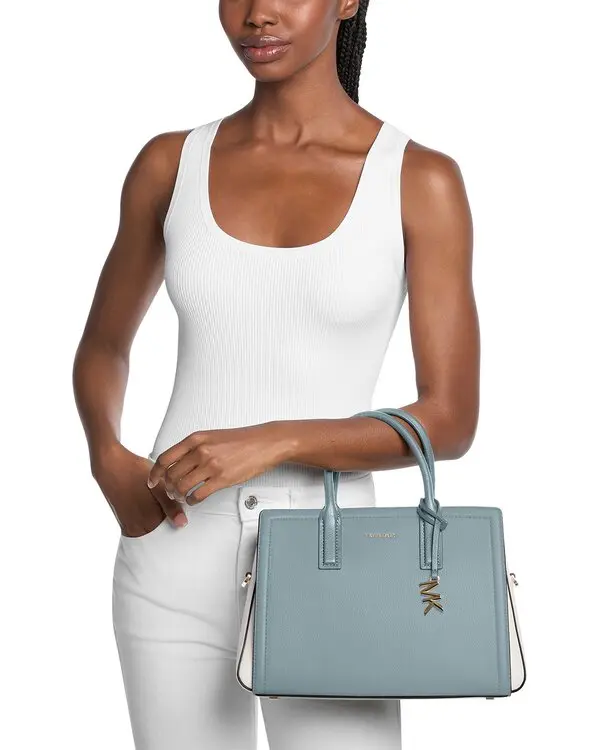 Michael Kors Laila Medium Leather Satchel - Chambray