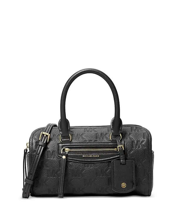 Michael Kors Jet Set Travel Extra Small Logo Embossed Leather Duffle Bag