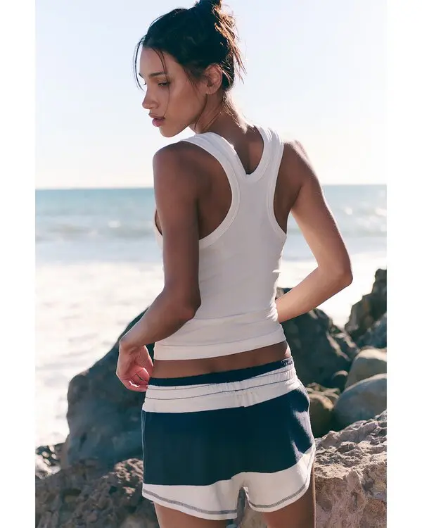 Free People Bittersweet Rib Knit Essential Tank Top - White