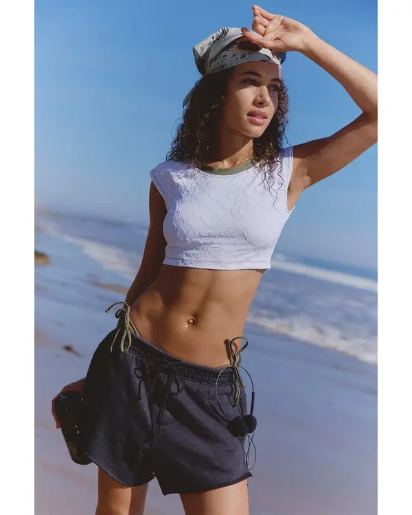 Free People Knockout Athletic Shorts - Black
