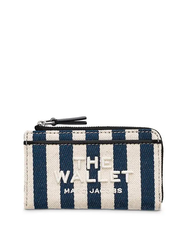 Marc Jacobs The Stripe Canvas Top Zip Wallet - Blue Sea Moss