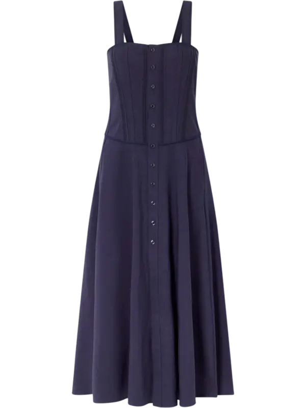 Ralph Lauren Sophee Pintucked Midi Dress - Blue