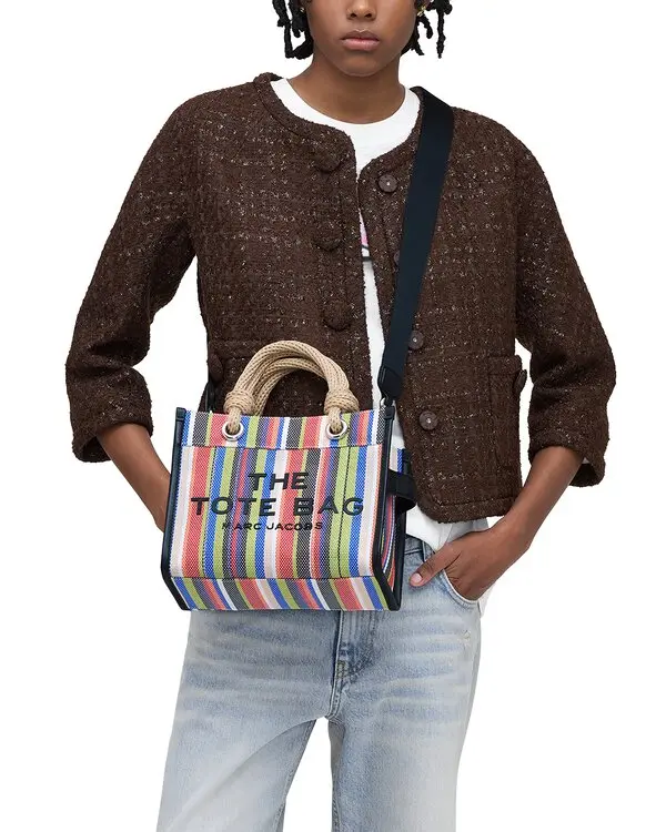 Marc Jacobs The Small Stripe Mesh Tote Bag - Red/multi