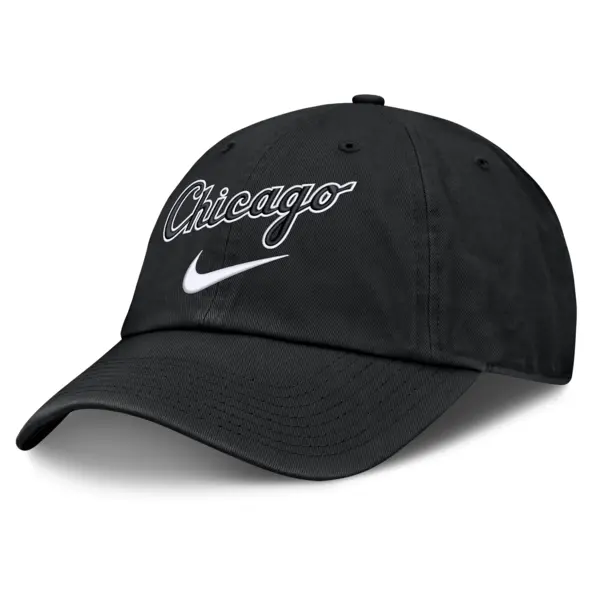 Nike Chicago White Sox Primetime Club Mlb Unstructured Adjustable Hat - Black
