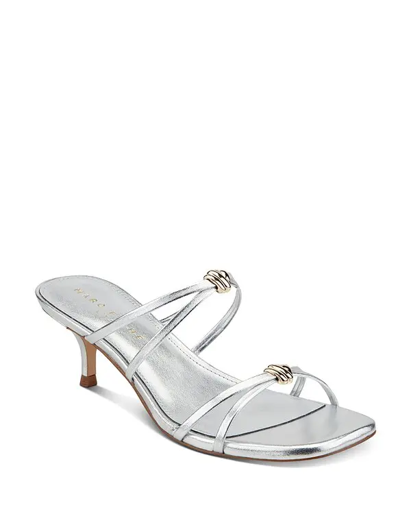 MARC FISHER LTD. Baizel Square Toe Sandals - Silver