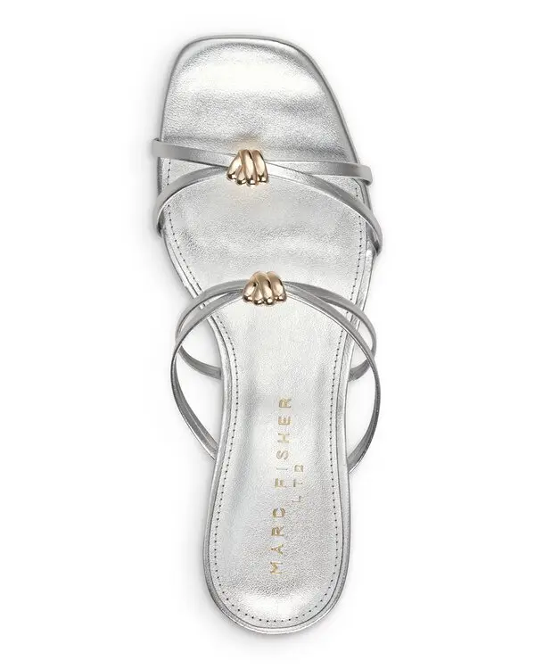 MARC FISHER LTD. Baizel Square Toe Sandals - Silver