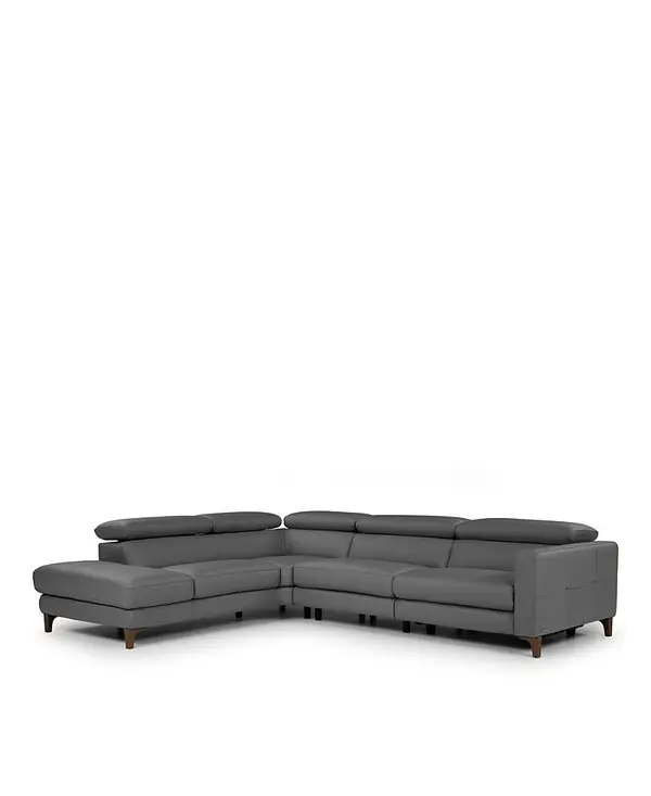 GIUSEPPE NICOLETTI Messina Three Piece Leather Sectional - Torello - Grigio Scuro