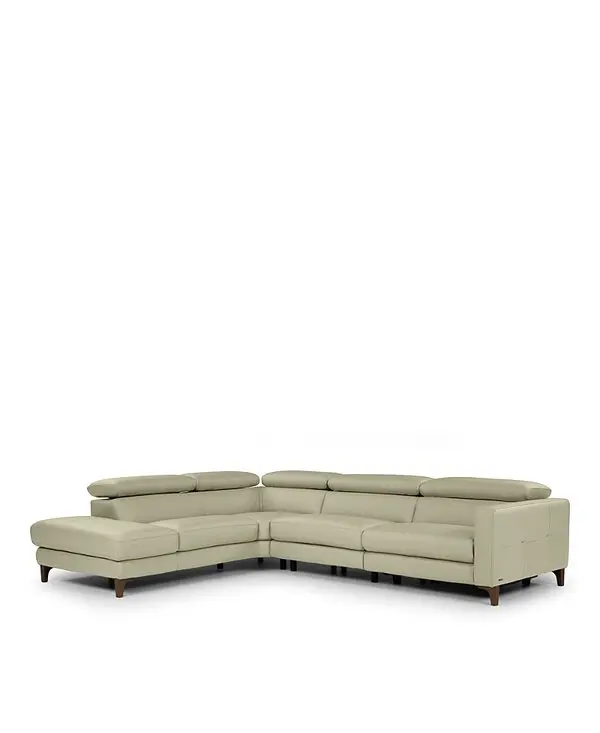 GIUSEPPE NICOLETTI Messina Three Piece Leather Sectional - Torello - Ice