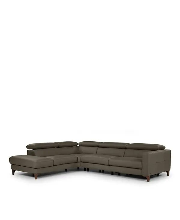 GIUSEPPE NICOLETTI Messina Three Piece Leather Sectional - Torello - Taupe