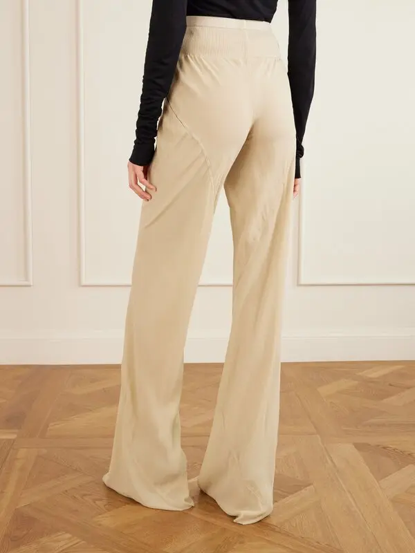 Rick Owens Bias Silk-crepe Wide-leg Pants - Neutrals