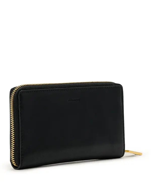 ALLSAINTS Lena Leather Continental Wallet - Black
