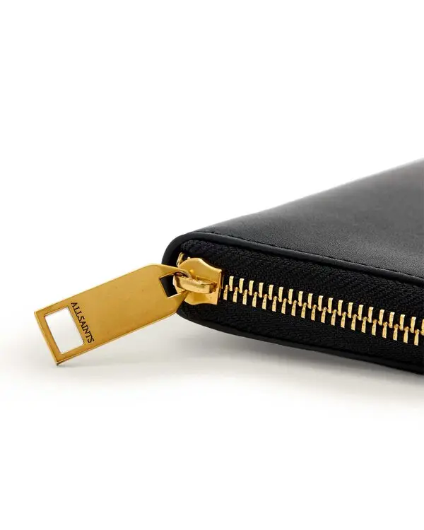 ALLSAINTS Lena Leather Continental Wallet - Black