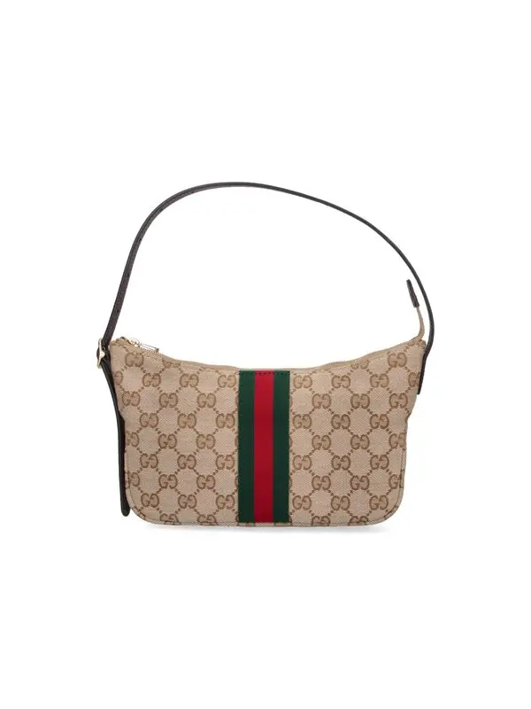 Gucci Gg Supreme" Monogram Lunetta Shoulder Bag - Beige