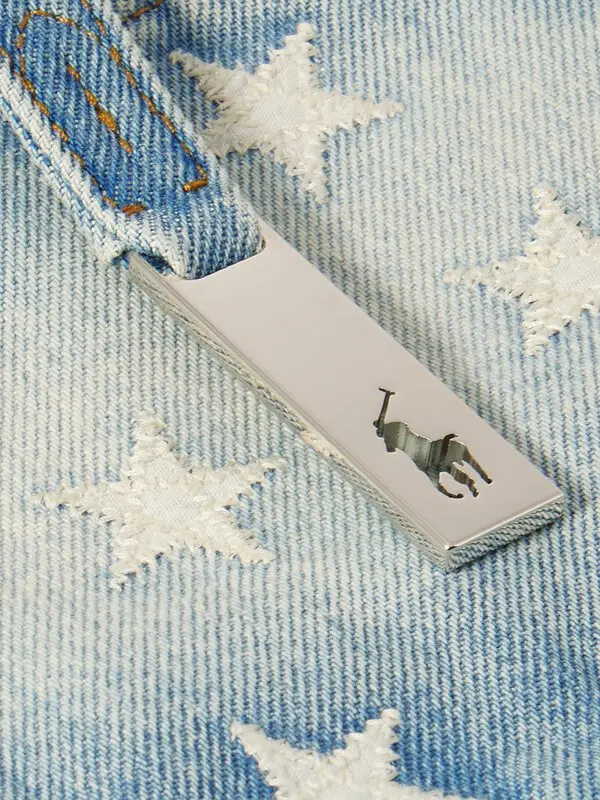 Polo Ralph Lauren Polo Id Embroidered Denim Shoulder Bag - Blue