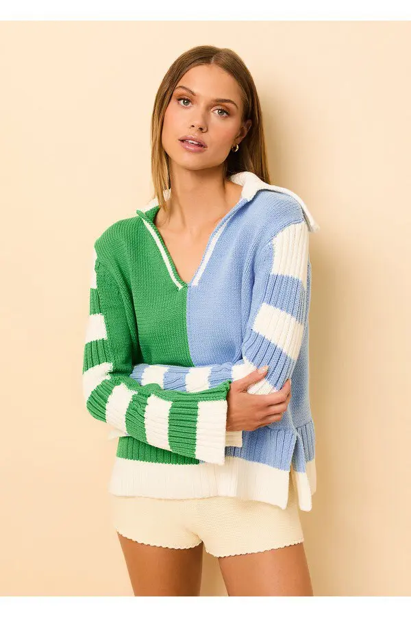Solid & Striped Jack Cotton-blend Sweater - Blue