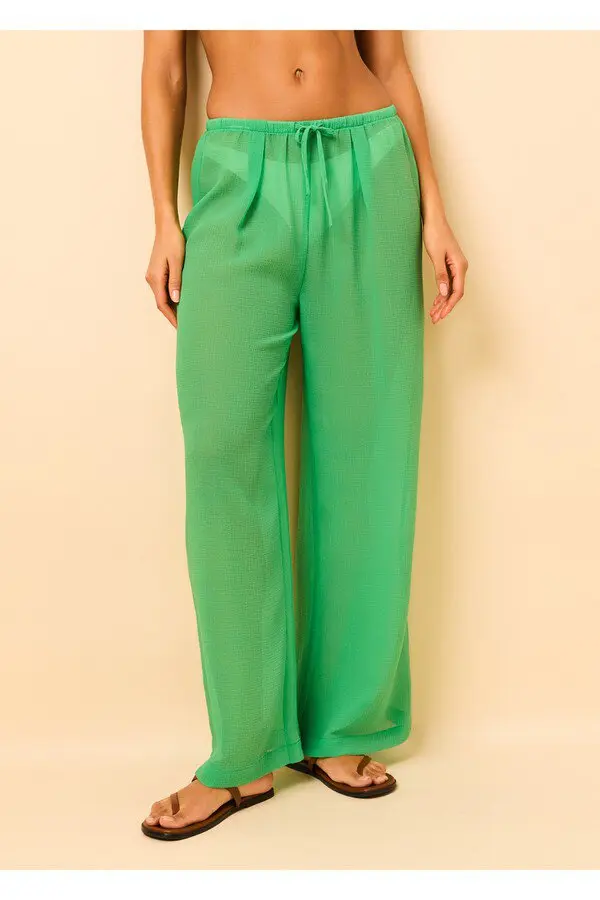 Solid & Striped Ashling Pant Crinkle Sheer Turtle - Green