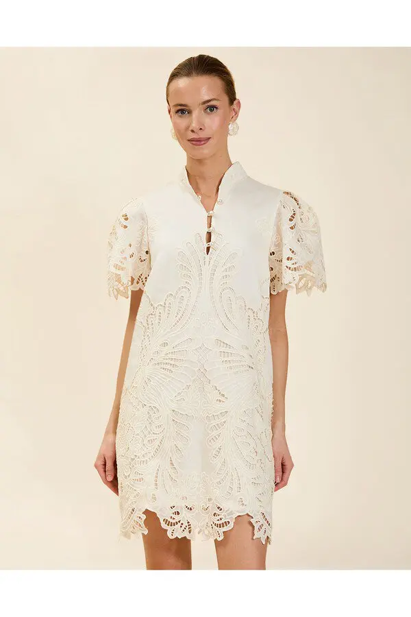 Mestiza New York Elliana Lace Mini Dress - Neutral