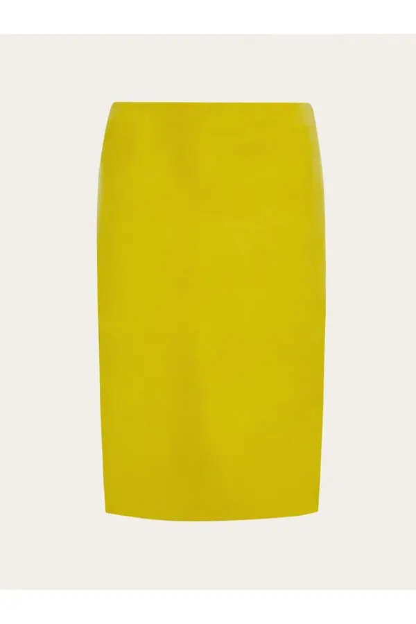 FERRAGAMO Nubuck Pencil Skirt - Black / Multicolor / Neutral