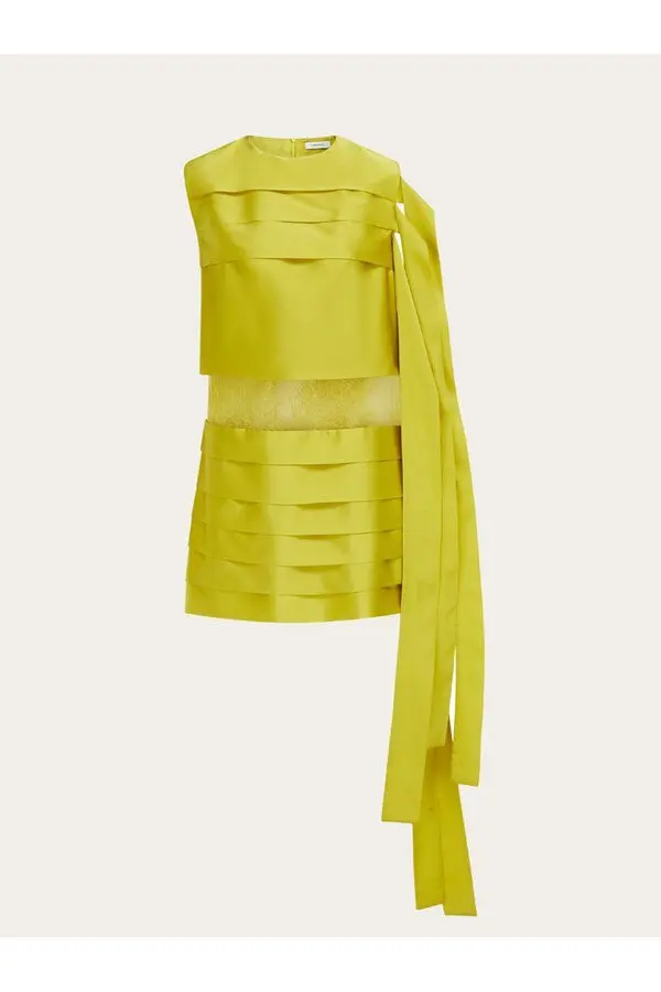 FERRAGAMO Mini Dress With Lace Detail - Black / Multicolor / Neutral