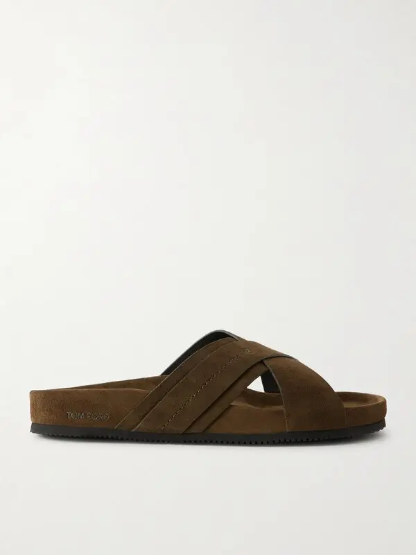 TOM FORD Wicklow Suede Sandals - Brown