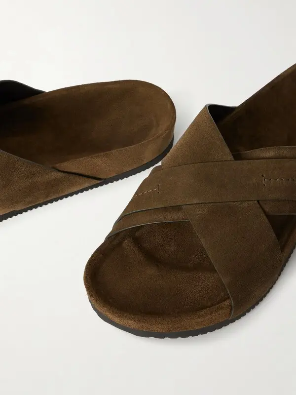TOM FORD Wicklow Suede Sandals - Brown