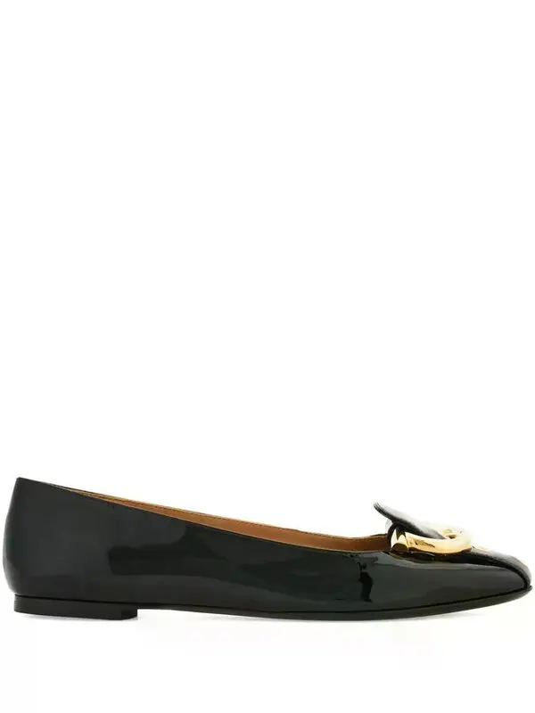 FERRAGAMO Gancini Ballet Flats - Black