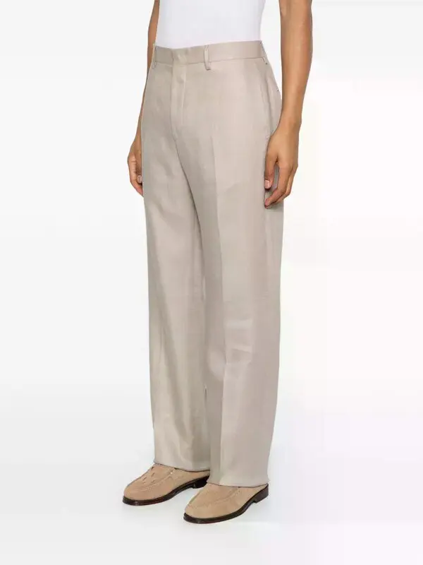 Tagliatore Straight-leg Linen Trousers - Neutrals