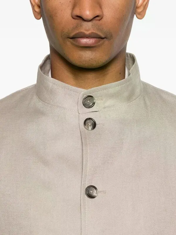 Tagliatore Stand Collar Button-up Shirt Jacket