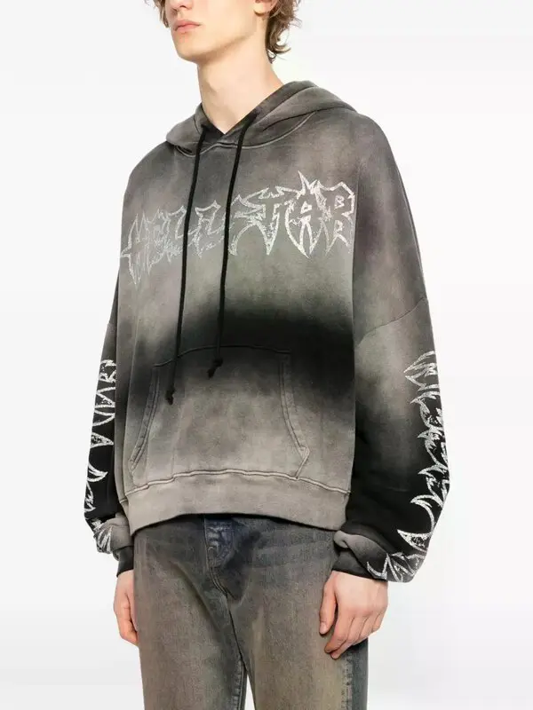 HELLSTAR Graphic Hooded Sweatshirt - Grey