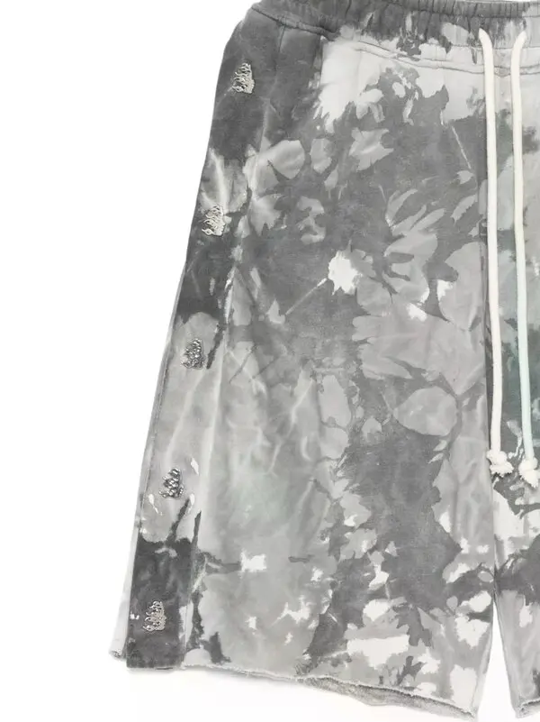 HELLSTAR Embellishment Tie-dye Shorts - Grey