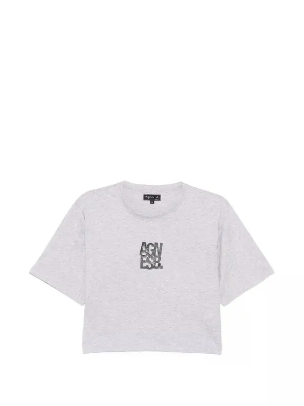 AGNES B. Graphic Crop T-shirt