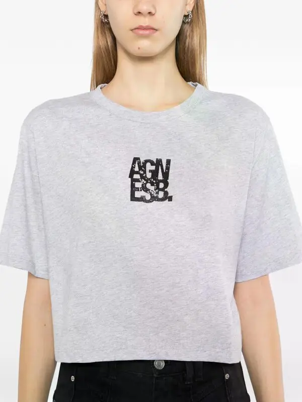 AGNES B. Graphic Crop T-shirt