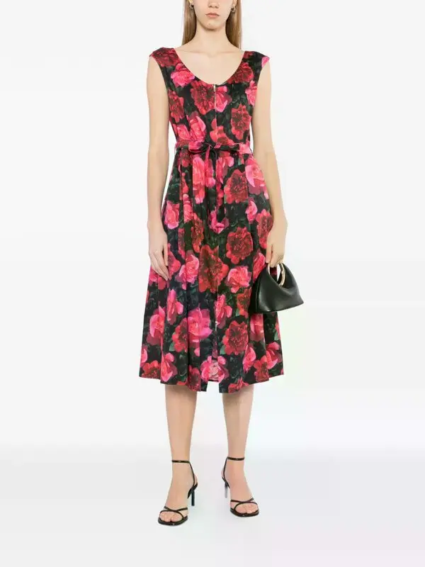 AGNES B. Floral Tie-waist Dress