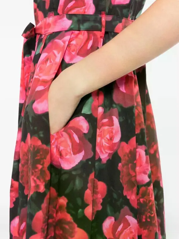 AGNES B. Floral Tie-waist Dress